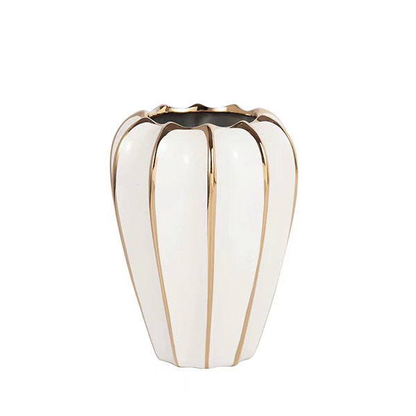 Modern Nordic Ins Ceramic Gold Rimmed Vase - Buy, garden decor, home ...